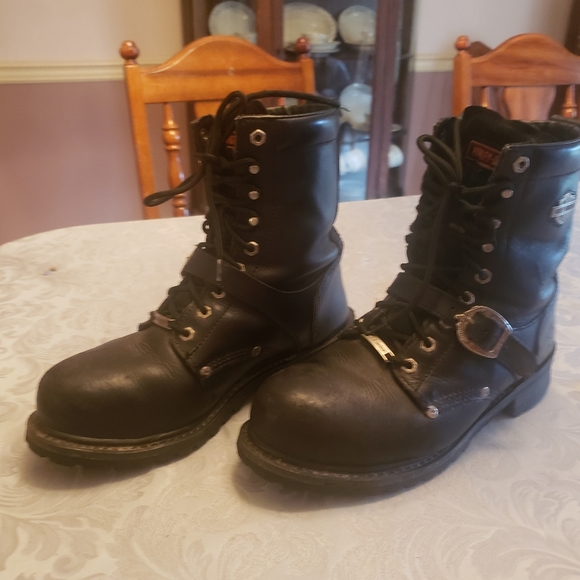 Harley-Davidson | Shoes | Vintage Harleydavidson Black Leather ...
